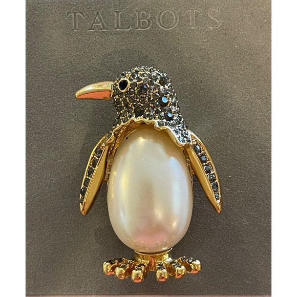 Talbots | Jewelry | Penguin Brooch Nwt Talbot Pearl Belly | Poshmark